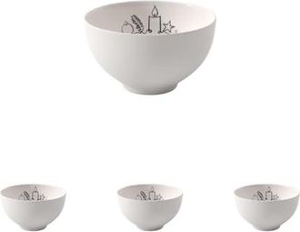 Villeroy & Boch Statement Wei&szlig;, Schwarz, Sp&uuml;lmaschinenfest, Mikrowellensicher, Sch&uuml;ssel, Bowl, Schale, Premium Porcelain (Packung mit 4)