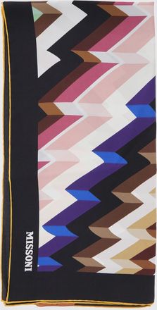 Missoni Quadratisches Foulard von aus reiner Seide mit mehrfarbigem Zickzack-Muster
