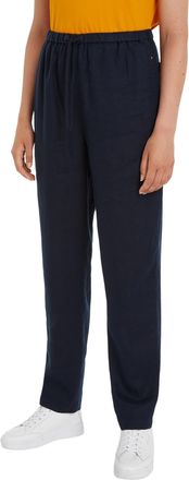 Tommy Hilfiger Damen Stoffhose Casual Linen Pull On Pant Tapered Fit, Blau (Desert Sky), 44