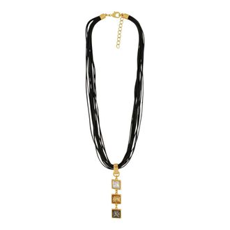 Dansk Copenhagen Luxuri&ouml;se 3-Stein-Kordelkette - - Accessories - Damen - Schwarzk - ONE SIZE