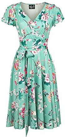 Hell Bunny Robe Midori Femme Robe Courte Menthe M 95% Polyester, 5% Élasthanne