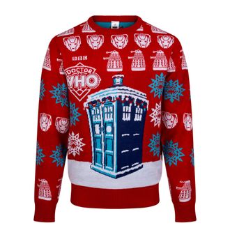 Billionaire Boys Club Doctor Who Weihnachtspullover f&uuml;r Herren rot, Weihnachten, XXL