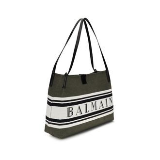 Balmain Womens Black Cotton Shoulder Bag