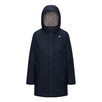 K-Way Sophie Twill Soft Beaver Jacket - Femme - Manteaux - Bleu - Taille: 44 FR