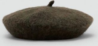 Mango B&eacute;ret laine m&eacute;lang&eacute;e kaki - Femme - Taille unique - MANGO