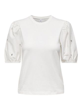 Only Onlemme Life S/S O-Neck Puff Mix Top JRS