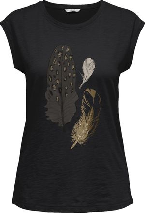 Only Damen Onlbone S/S Feel/Feathers Top Box Cs JRS, Black, X-Large