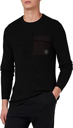 Jack & Jones JCOHUNTER Knit Crew Neck Pull Sweater, Noir, L Homme