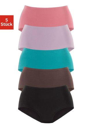 Petite Fleur Taillenslip PETITE FLEUR, Damen, Gr. 32/34, bunt (pink, t&uuml;rkis, lila, taupe, schwarz), Obermaterial: 95% Baumwolle, 5% Elasthan, unifarben, k&ouml;rpernah,