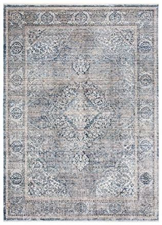 Safavieh Tapis Traditionnel pour Salon, Salle à Manger, Chambre à Coucher Dream Collection à Poils Courts, Gris et Turquoise, 183 x 274 cm, Laine, Gris/Turquoi