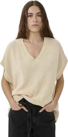 MY ESSENTIAL WARDROBE Femme, Pulls, Beige, Taille: 38 FR V-Neck Knit Vest