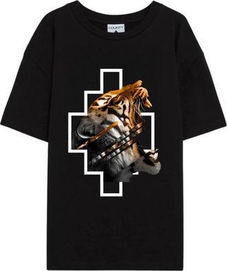 Marcelo Burlon Homme, Tops, Noir, Taille: XL T-Chemises