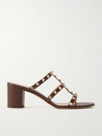 Valentino Garavani Rockstud 60 Sandalen Aus Leder - Braun