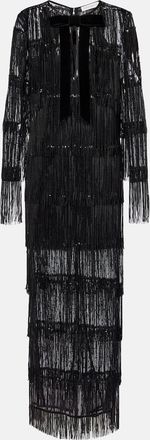 Nina Ricci Maxikleid aus Tüll mit Pailletten