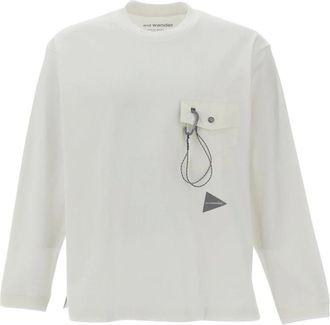 And Wander Long Sleeve Hauts - Homme - Tops - Blanc - Taille: M
