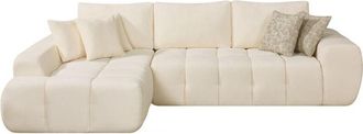Habitat et Jardin Canap&eacute; dangle gauche en tissu style bubble Sidonie - 4 places - Beige