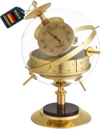 TFA Dostmann Analoge Wetterstation Sputnik, 20.2047, mit Barometer, Thermometer, Hygrometer, Wettervorhersage, zur Wettervorhersage lokal, Design-Objekt, gold