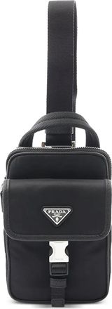Prada 2013-2025 Re-Nylon und Saffiano Smartphone-Umhängetasche - Schwarz