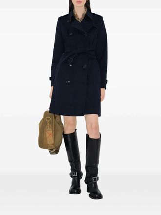 Burberry trench Chelsea Heritage &agrave; coupe mi-longue - Bleu