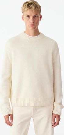 Arket Pullover Aus Schwerem Wollstrick -Wei&szlig;