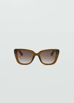 Mango Lunettes de soleil monture carr&eacute;e marron - Femme - Taille unique - MANGO