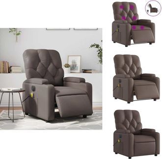vidaXL Massagesessel Elektrisch Braun Kunstleder - Massage Sessel - Elektrischer Sessel - Relaxsessel - Fernsehsessel - Leder Sessel