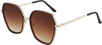 Generic Lunettes de soleil polygonales en métal plein cadre hommes et femmes vacances rue tir miroir pare-soleil (couleur : B, taille : moyen) 2026, C, Taille