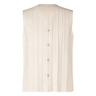 Issey Miyake Femme, Vestes, Beige, Taille: 36 FR Gilet Élégant pour Homme
