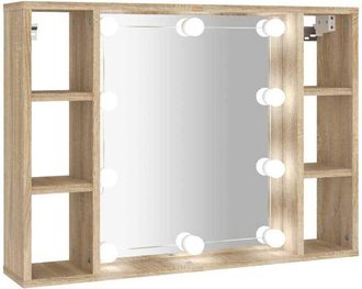 vidaXL Spiegelschrank mit led Sonoma-Eiche 76x15x55 cm Vidaxl