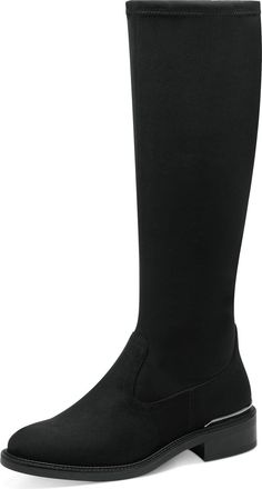 Tamaris Damen Langschaft-Stiefel Vegan Blockabsatz; BLACK/schwarz; 39 EU