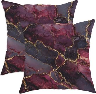 Generic Elegante Kissenbezüge, Marmor-Design, modern, dekorativ, quadratisch, Heimdekoration, für Sofa, Couch, Bett, 40,6 x 40,6 cm, 2 Stück