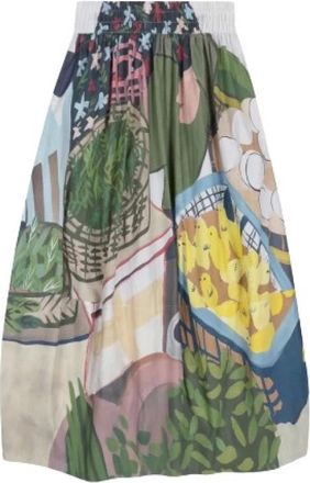Talking Walls Femme, Jupes, Multicolore, Taille: 42 FR Juju Carousel A-line Midi Skirt