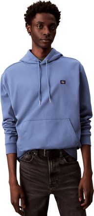 Calvin Klein Herren Hoodie Terry Badge mit Kapuze, Blau (Dull Nile Blue), XL