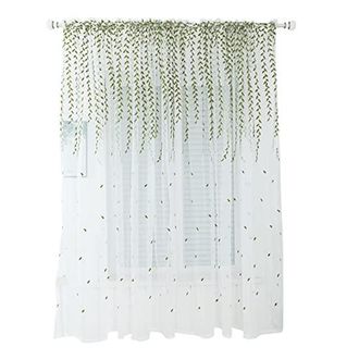 Artibetter Salle De Bains Voile &Eacute;cran Confidentialit&eacute; Xin Bureau Cantonni&egrave;res Panneau Motif Fen&ecirc;tre D&eacute;licat Chambre Salon Pouces Rideaux Broderie Drap&eacute; Brod&eacute; Lon