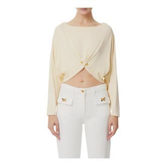 Elisabetta Franchi Femme, Blouses et Chemises, Beige, Taille: 40 FR Robe &Eacute;l&eacute;gante Mod&egrave;le Femme