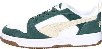 Puma Mixte Rebound V6 Low SD Basket, Green Terrain Neige Alpine Blanc, 45 EU