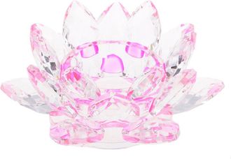 joyMerit Kristallglas Teelichthalter Lotus Design Teelicht Kerzenhalter Kerzenständer für Hochzeit Festival Party - Rosa