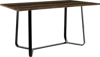 Byliving Esstisch Talea/Moderner Küchentisch in Old-Wood-Optik/Gestell Metall schwarz pulverbeschichtet/Großer Esstisch/B 140, H 76, T 90 cm