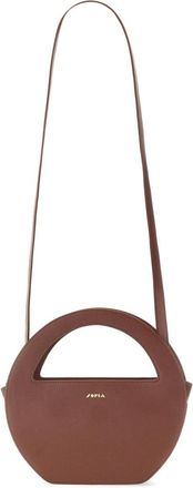 Vix Womens Mini Edda Bag Brown Calf Leather Handbags Hand