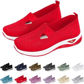 Generic Chaussures de marche confortables pour femme, baskets orthop&eacute;diques tiss&eacute;es l&eacute;g&egrave;res et respirantes avec semelle souple, chaussures larges pour femme, 