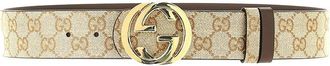 Gucci GG fabric and leather reversible belt Man 100