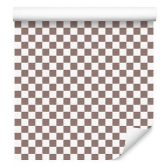 OEM Carta Da Parati A Scacchiera Grigio Chiaro E Arancione 50x1000 Cm