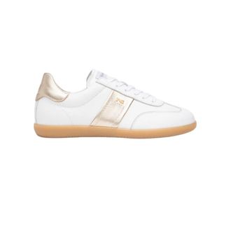 Nero Giardini Femme, Chaussures, Blanc, Taille: 38 EU Baskets en cuir blanc avec d&eacute;tails dor&eacute;s