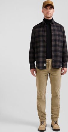 Eden Park Chemise &Agrave; Carreaux En Flanelle De Coton Noire Coupe Regular