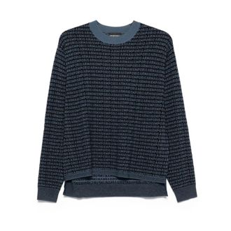 Emporio Armani Blauer Seiden-Nylon-Pullover - - Knitwear - Herren - Blau - M