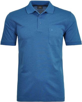 Ragman Herren Softknit-Polo mit Brusttasche, Kurzarm Blau-Melange-765, 3XL