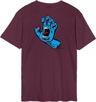 Santa Cruz Screaming Hand Chest T-Shirt, Dark Cherry, M