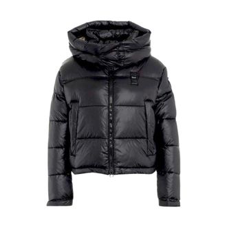 Blauer Schwarze Steppjacke mit horizontaler Naht - - Jackets - Damen - Schwarzk - M