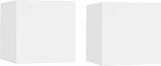 Les Tendances Tables de chevet suspendu 2 pcs Blanc 30,5x30x30