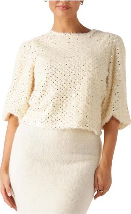 Ydence Top Chelsey - - Knitwear - Damen - Beige - XS